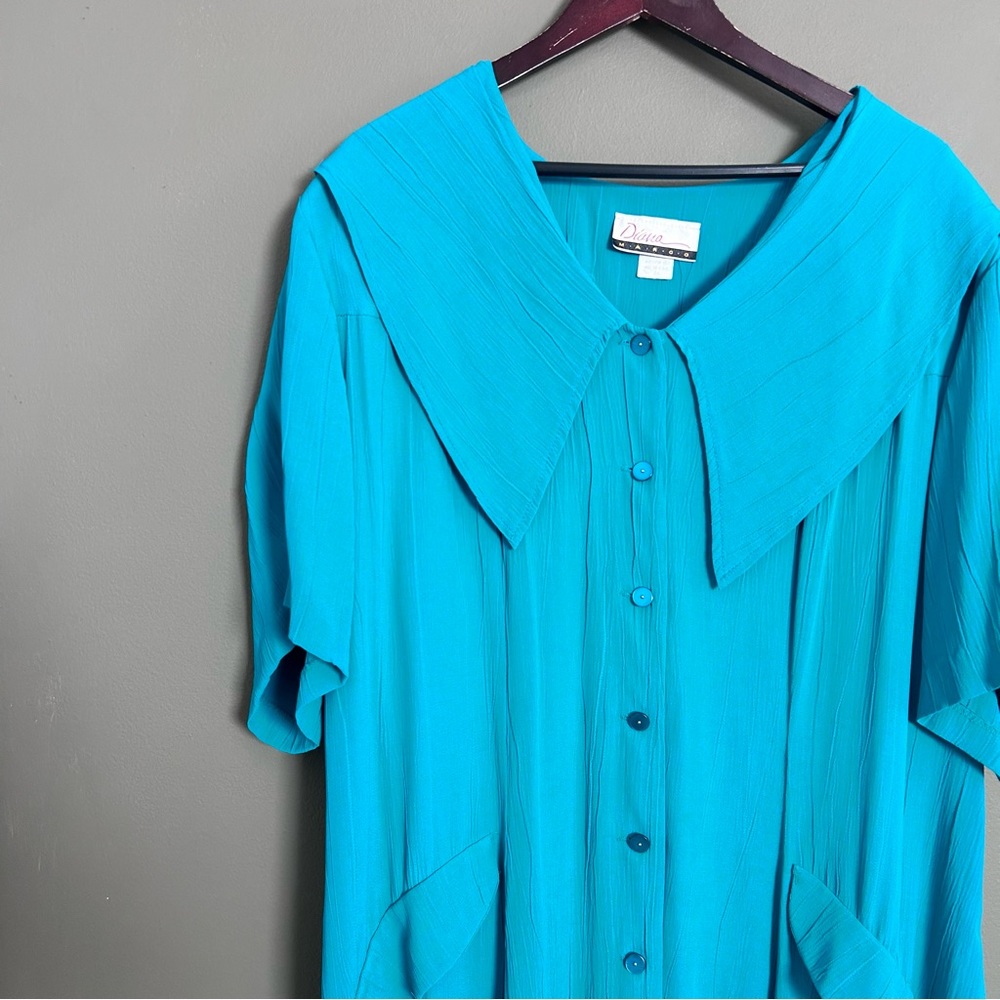 Vintage Diana Marco Large Collar Dress Size 22 - Gem
